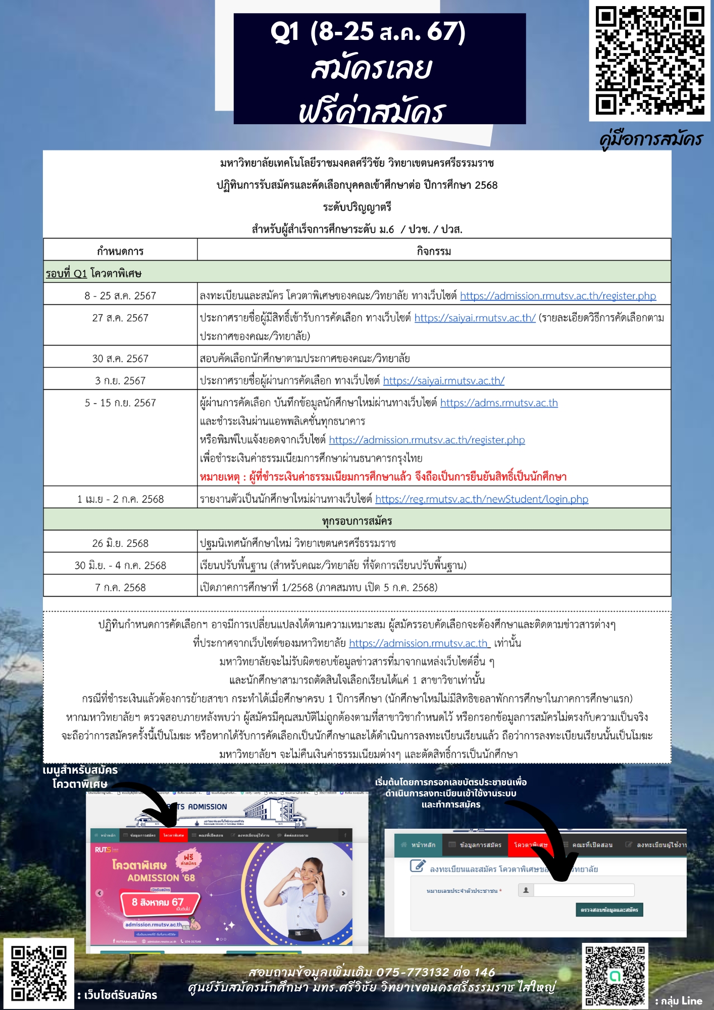 มหาวิทยาลัยเทคโนโลยีราชมงคลศรีวิชัย วิทยาเขตนครศรีธรรมราช พื้นที่ไสใหญ่ เปิดรับสมัครนักศึกษา ปี ...